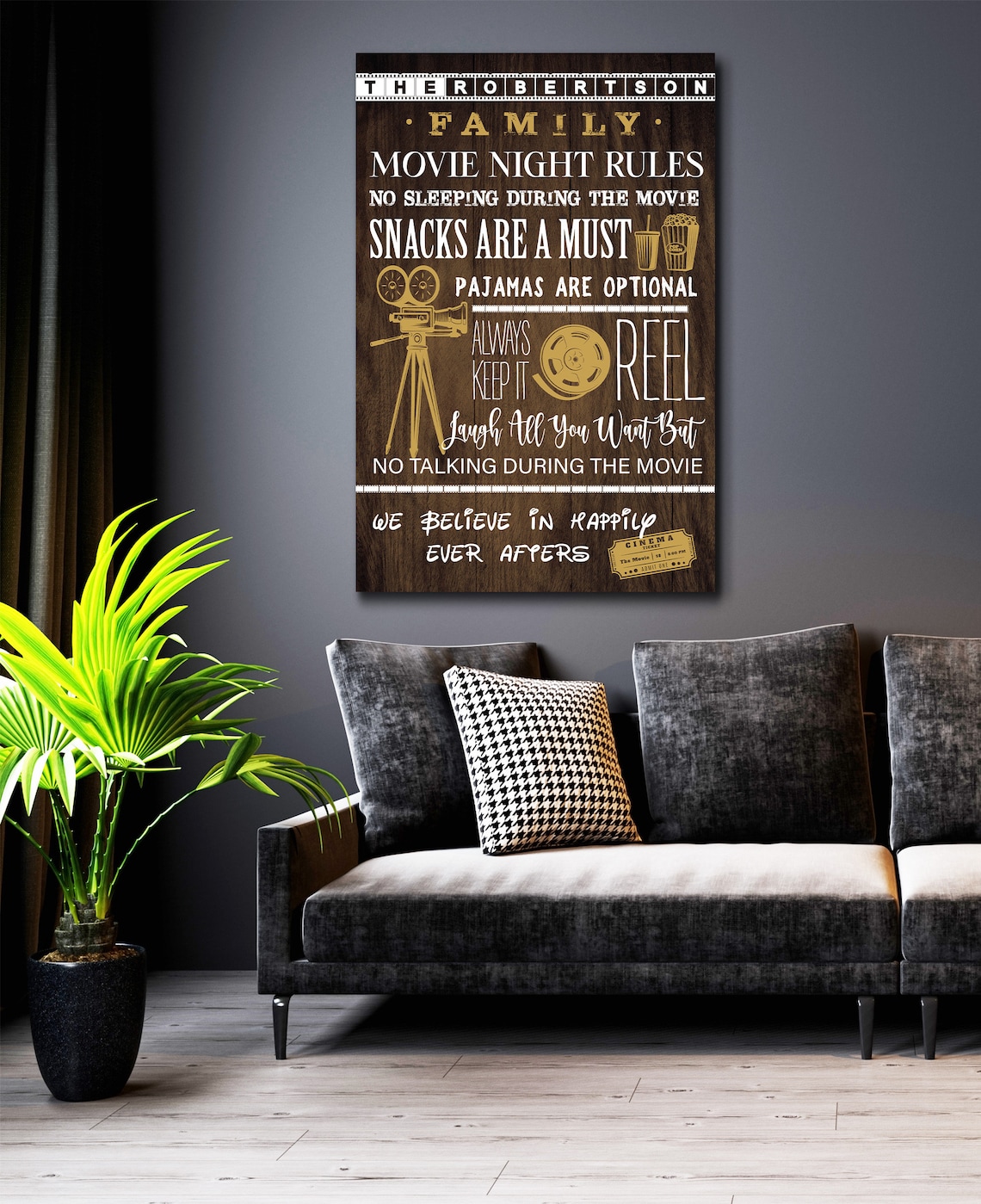 Movie Night Rules Sign Movie Theater Sign Family Theater - Etsy