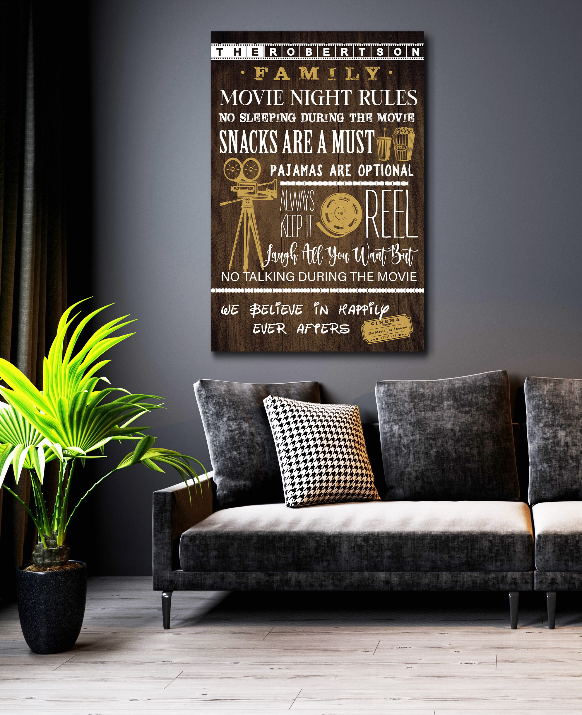 Movie Night Rules Sign, Movie Theater Sign, Family Theater Rules Sign ...