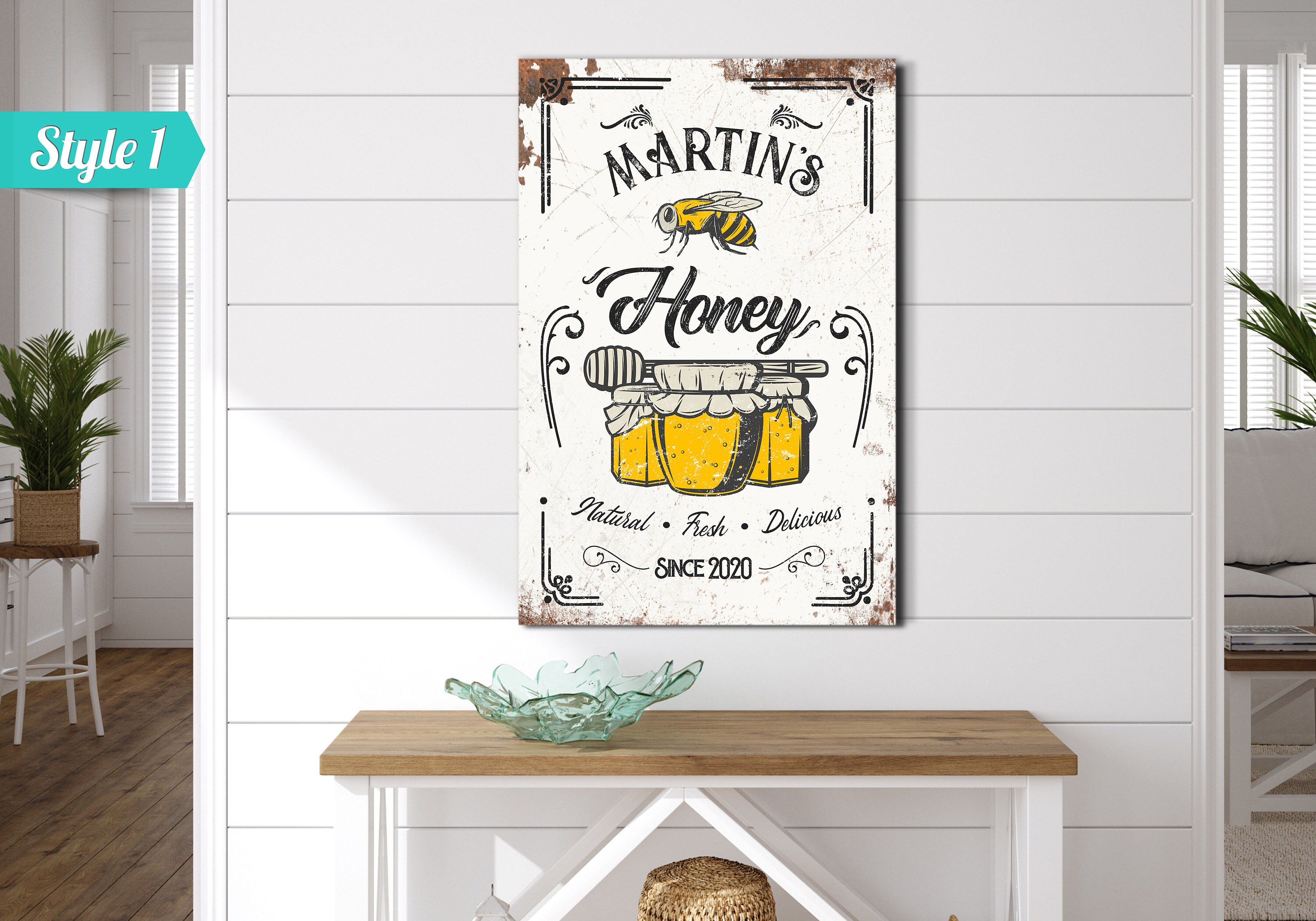 Modern Farmhouse Honey Sign Wall Decor Honey Bee Farm Sign | Etsy