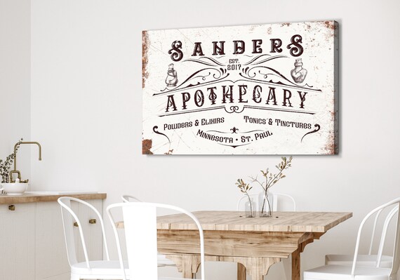 Personalized Apothecary Sign Vintage Pharmacy Decor Modern - Etsy