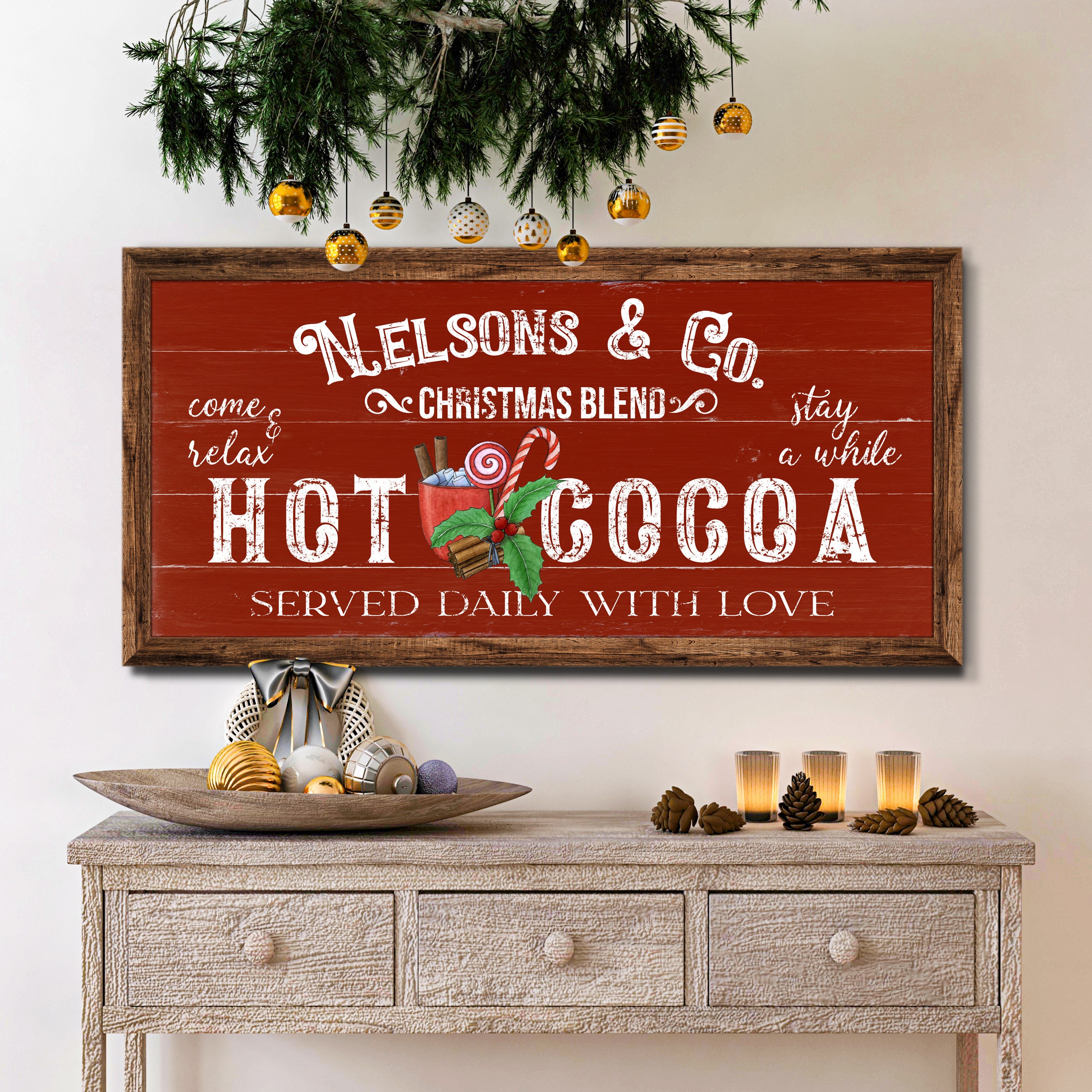 Custom Hot Cocoa Sign Christmas Blend Sign Christmas & - Etsy