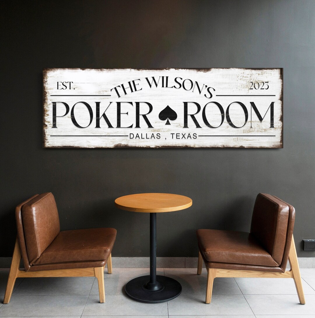 Personalized Poker Room Sign, Garage & Basement Decor, Retro Man Cave ...