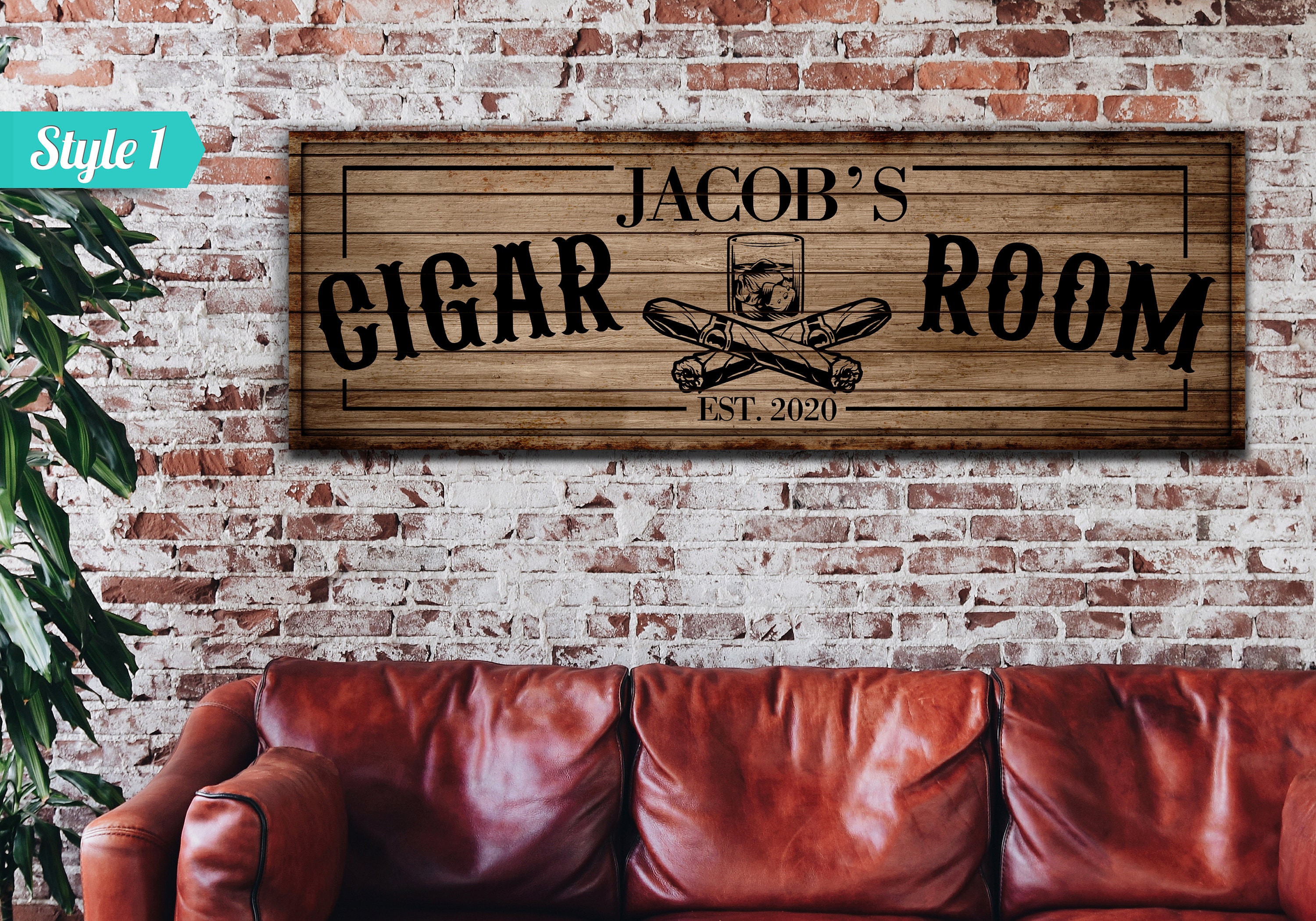 Custom Cigar Room Sign Personalized Huge CANVAS PRINT - Etsy