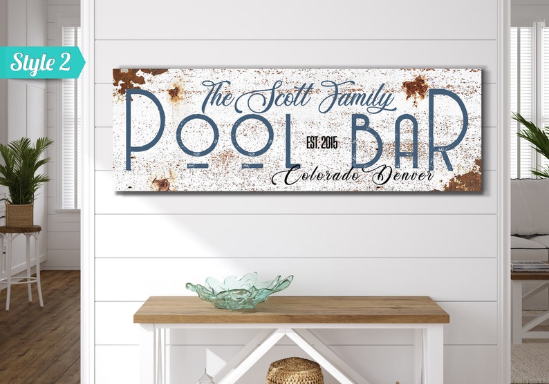 Personalized Family Name Pool Bar Sign Customized Last Name | Etsy