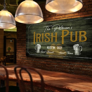 Custom Irish Pub Rustic Resto Bar Signs | Custom Plaque Personalized ...