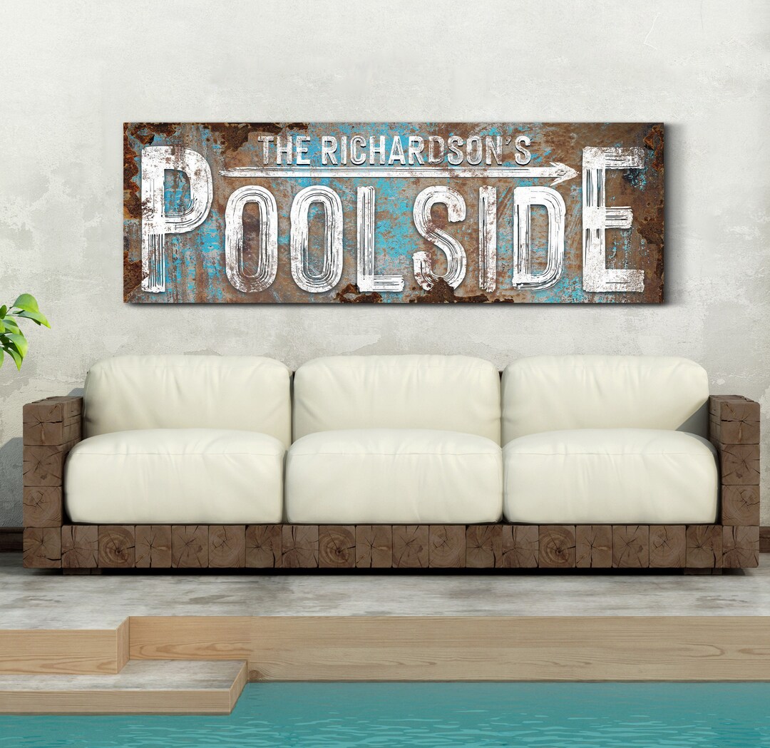 Personalized Poolside Sign Vintage Outdoor & Swimming Pool - Etsy