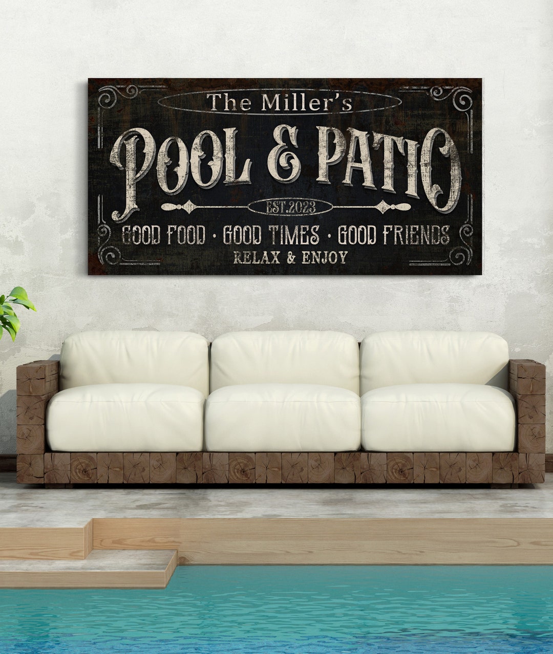 Personalized Pool & Patio Sign Poolside Wall Decor Outdoor - Etsy