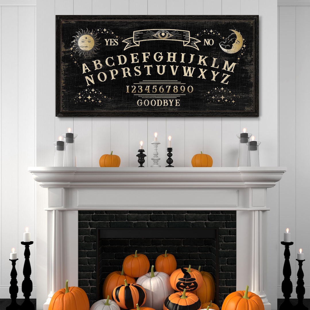 Ouija Board Halloween Canvas Print, Spirit Talking Board, Witchcraft ...