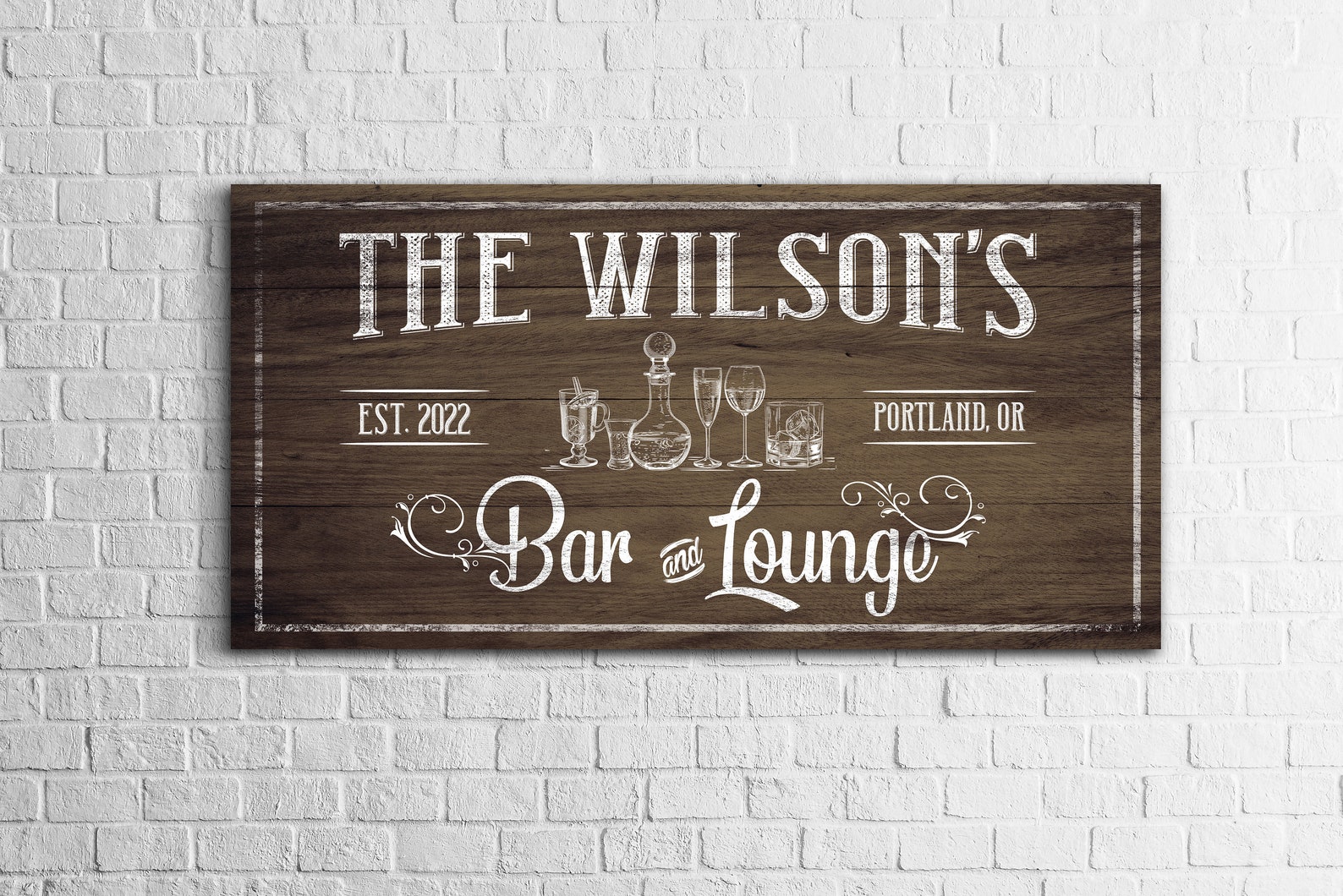 Personalized Bar & Lounge Sign Bar Sign Home Bar Decor | Etsy