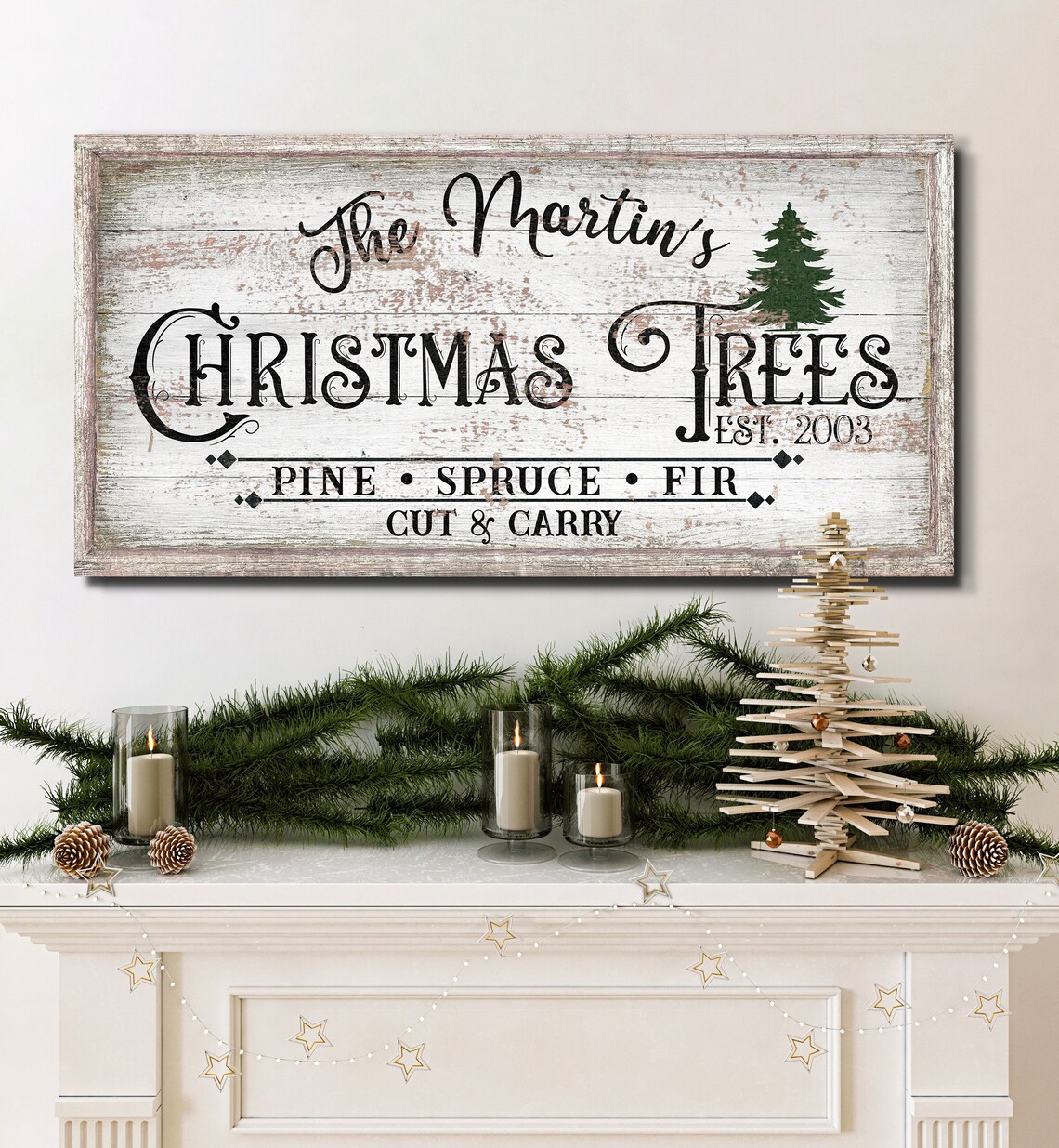 Personalized Christmas Trees Sign Cut and Carry Huge - Etsy