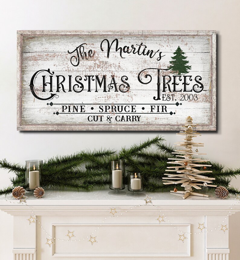 Personalized Christmas Trees Sign Cut and Carry Huge - Etsy