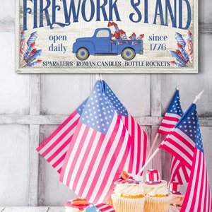 Personalized Firework Stand Sign, Custom Patriotic Wall Decor, 4th of ...