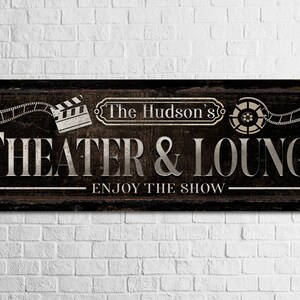 Personalized Theater & Lounge Sign, Custom Movie and Game Room Wall ...