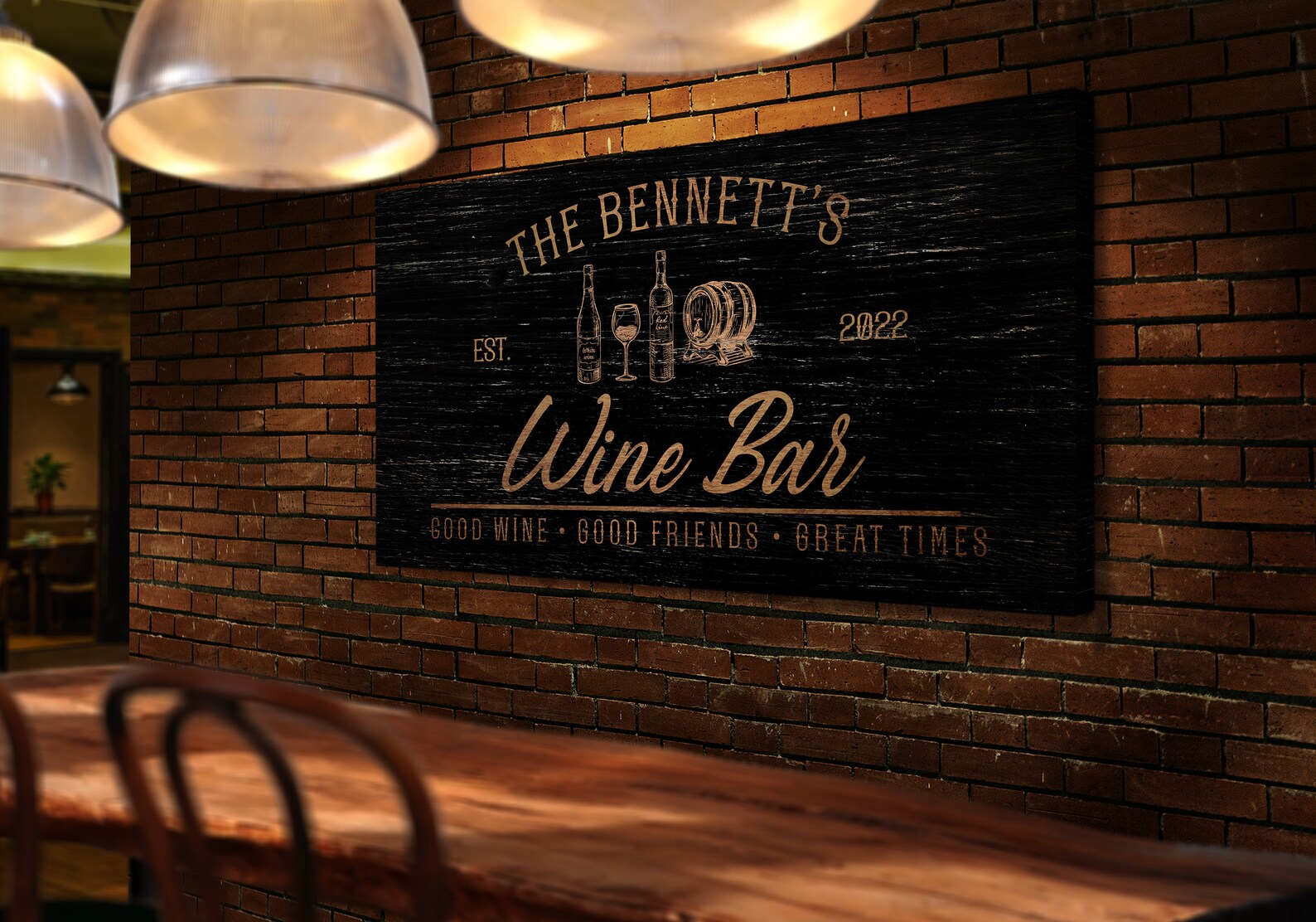 Personalized Wine Bar Sign Taste Room Sign Rustic Bar Wall - Etsy