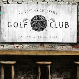 Personalized Golf Club Sign | Modern Farmhouse Family Name Sign ...