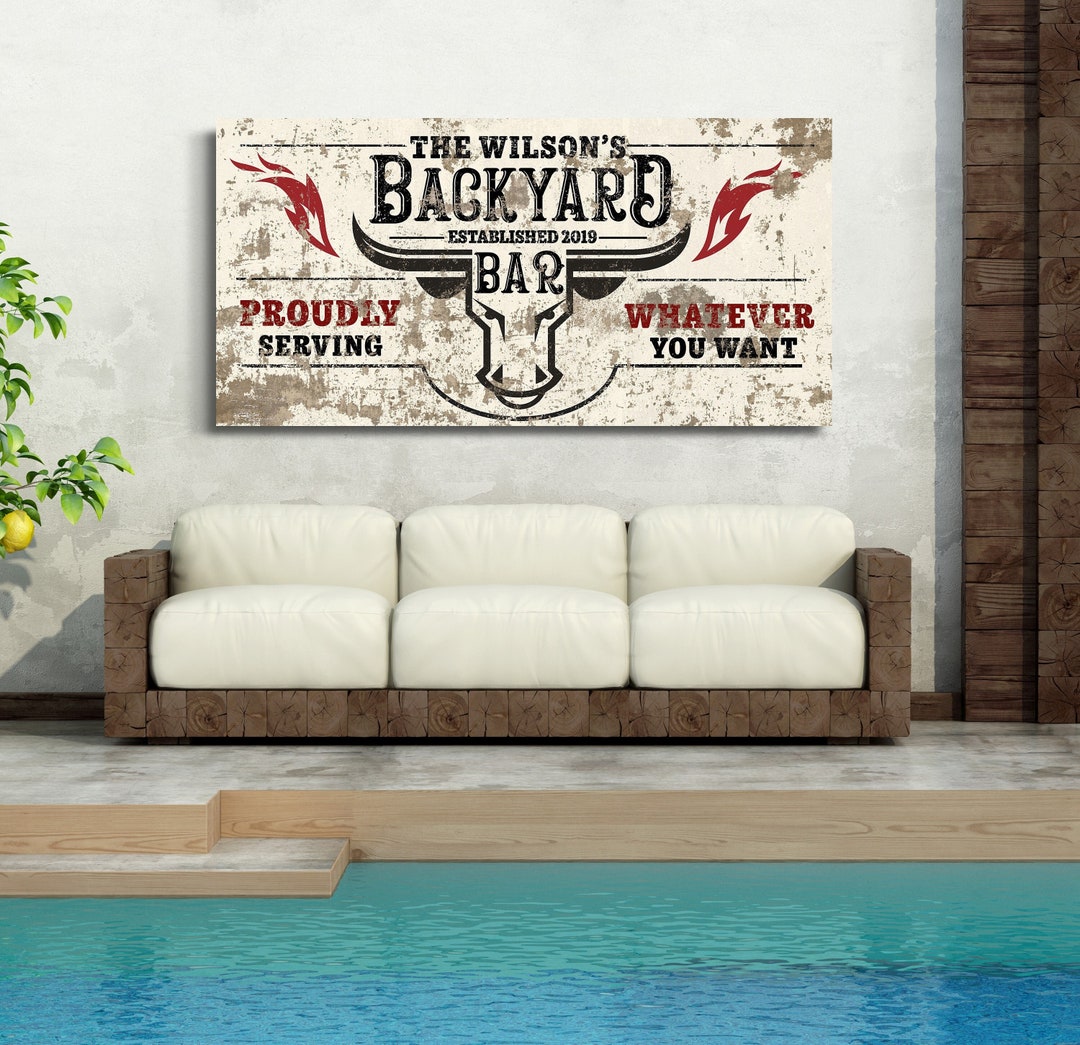 Custom Backyard Bar Sign, Patio Grill Sign, Backyard BBQ Sign, Backyard ...