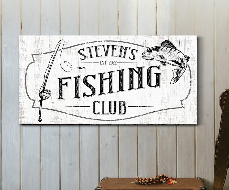Custom Fishing Club Sign Fisher Sign Lake Fishing Hunters - Etsy