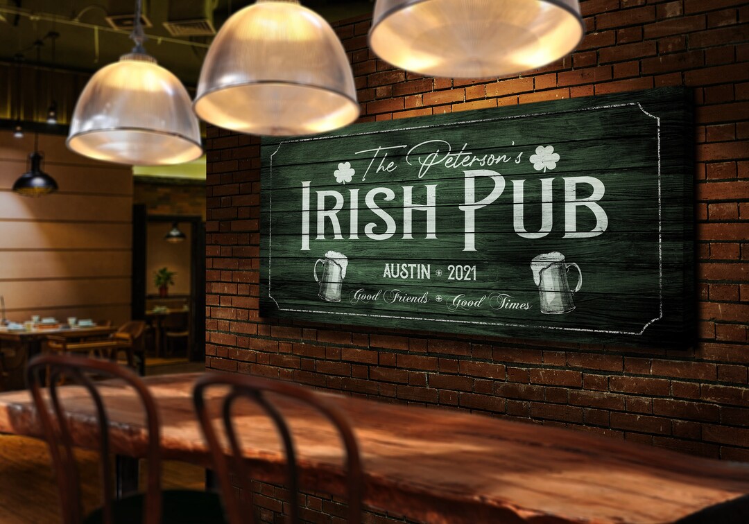 Custom Irish Pub Rustic Resto Bar Signs Custom Plaque Personalized Huge ...