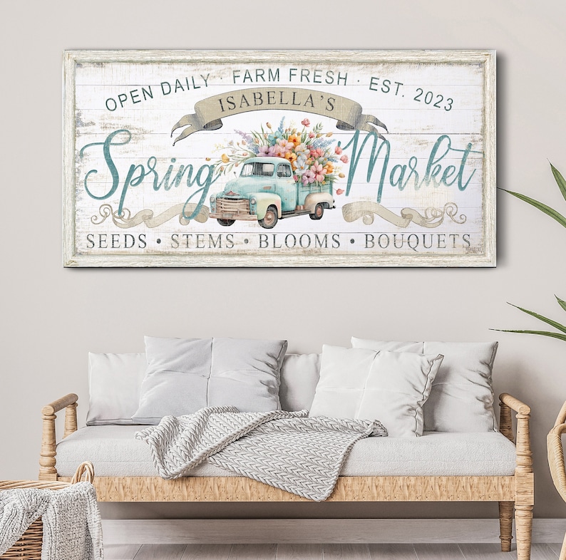Personalized Spring Market Sign Rustic Farmers Market Outdoor - Etsy