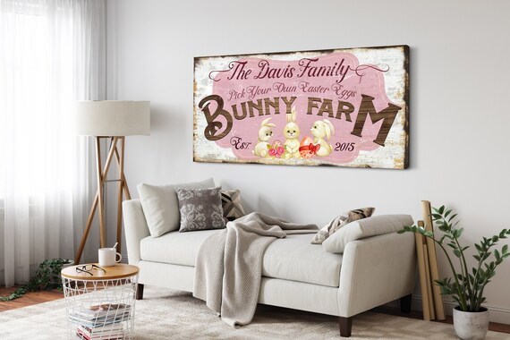 Custom Bunny Farm Sign Easter Egg Sign Easter Bunny Sign - Etsy