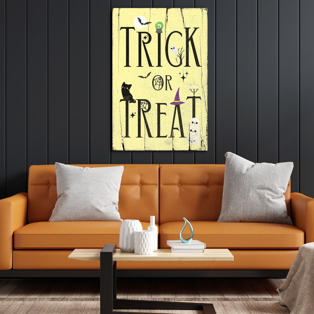 Scary Trick or Treat Sign, Take Candy Sign, Halloween Candy, Fall ...