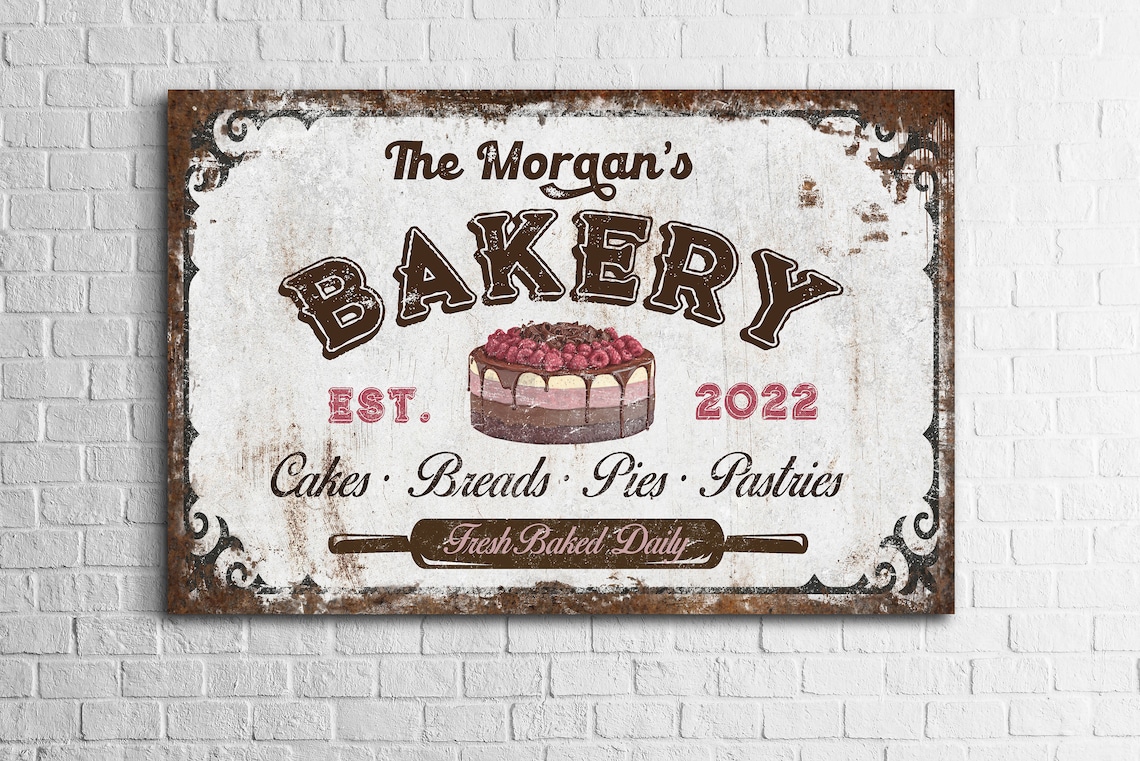 Custom Bakery Sign Bake Shop Sign Kitchen Wall Decor Rustic | Etsy