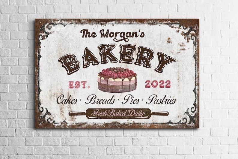 Custom Bakery Sign Bake Shop Sign Kitchen Wall Decor Rustic | Etsy