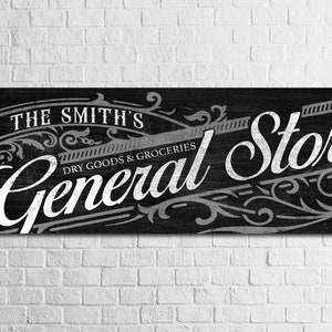 Personalized General Store Sign, Custom Vintage General Store Wall Art ...