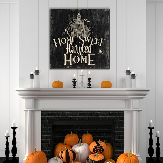 Home Sweet Haunted Home Sign Halloween Scary Sign Spookey | Etsy