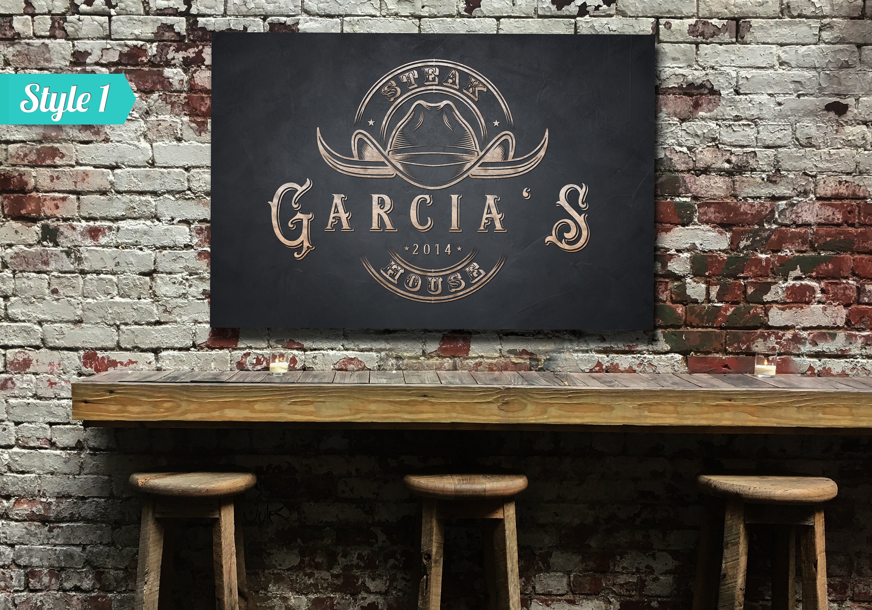 Personalized Steak House Sign Last Name Established Sign | Etsy