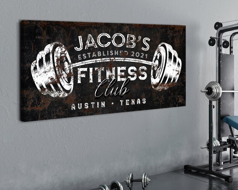 Personalized Fitness Club Sign Fitness Club Wall Decor - Etsy