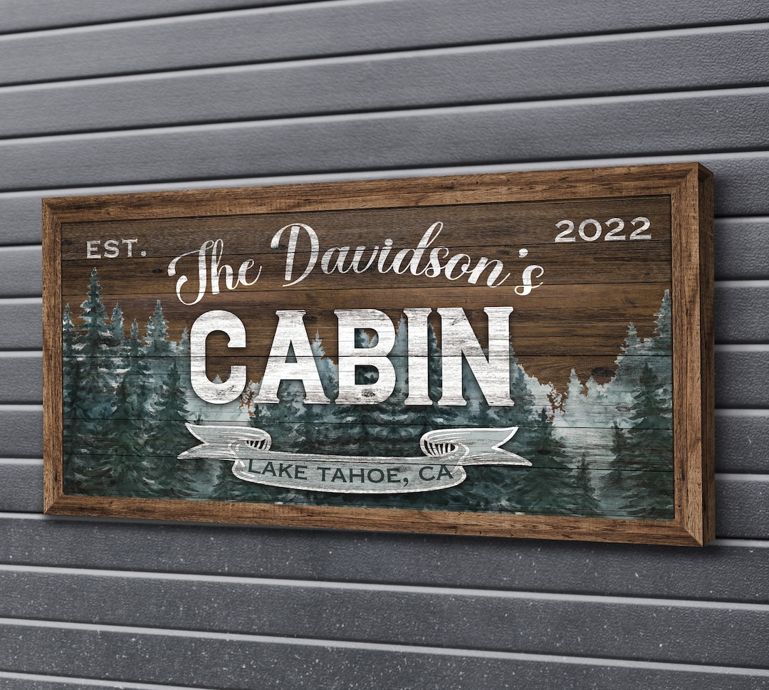 Personalized Cabin Sign, Lake House Decor, Mountain Decor, Man Cave ...