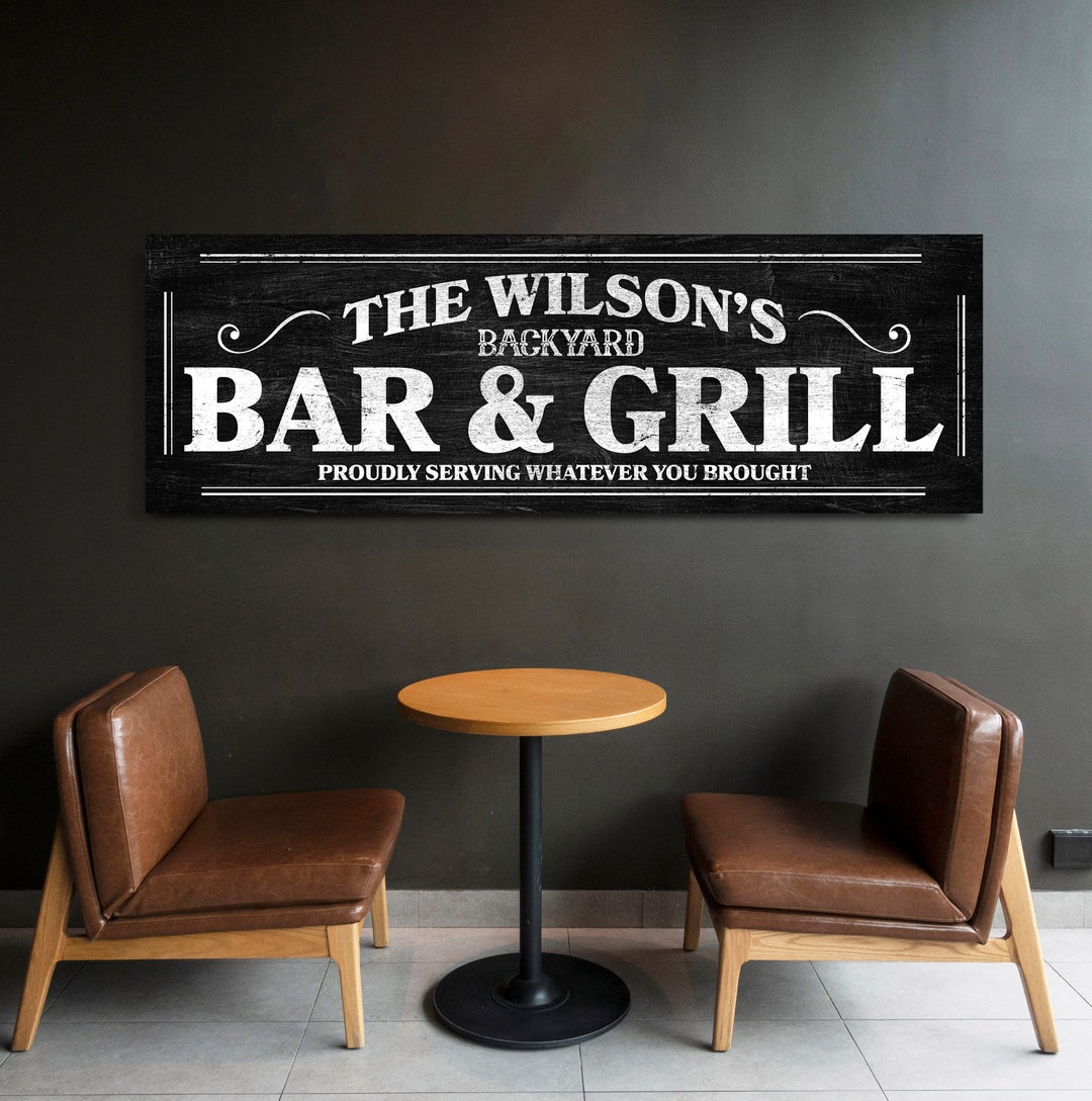 Personalized Backyard Bar & Grill Sign, Outdoor Grill Sign, Backyard ... Personalized Backyard Bar & Grill Sign, Outdoor Grill Sign, Backyard ...