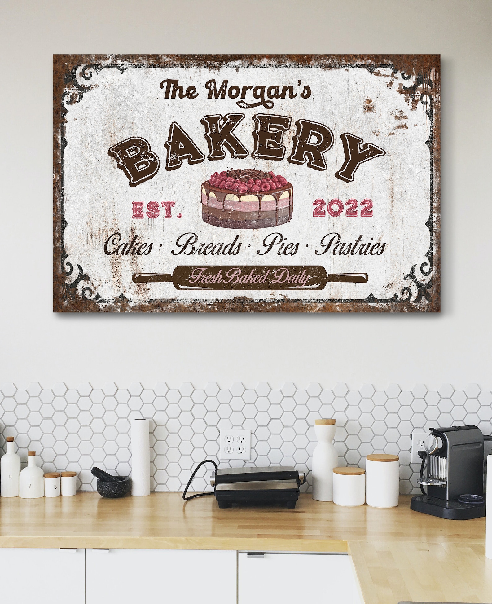 Custom Bakery Sign Bake Shop Sign Kitchen Wall Decor Rustic | Etsy