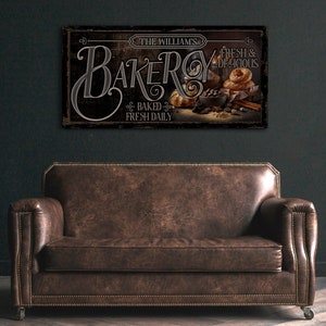 Personalized Bakery Sign, Family Name Cake Shop Sign, Homemade Bakery ...