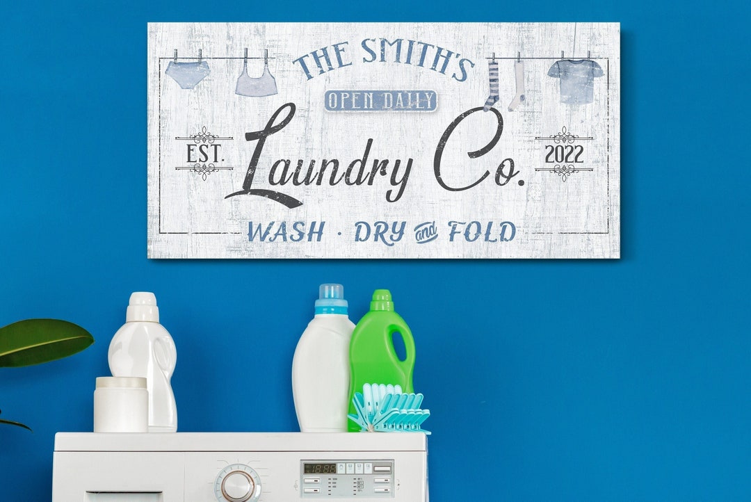 Custom Laundry Co. Sign, Wash and Dry Sign, Laundry Room Decor, Washing ...