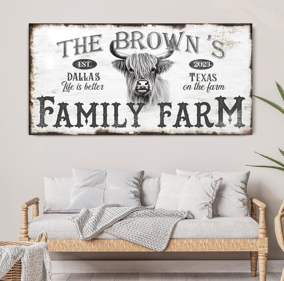 Personalized Family Farm Sign, Farmer Outdoor Decor, Father's Day Gifts ...