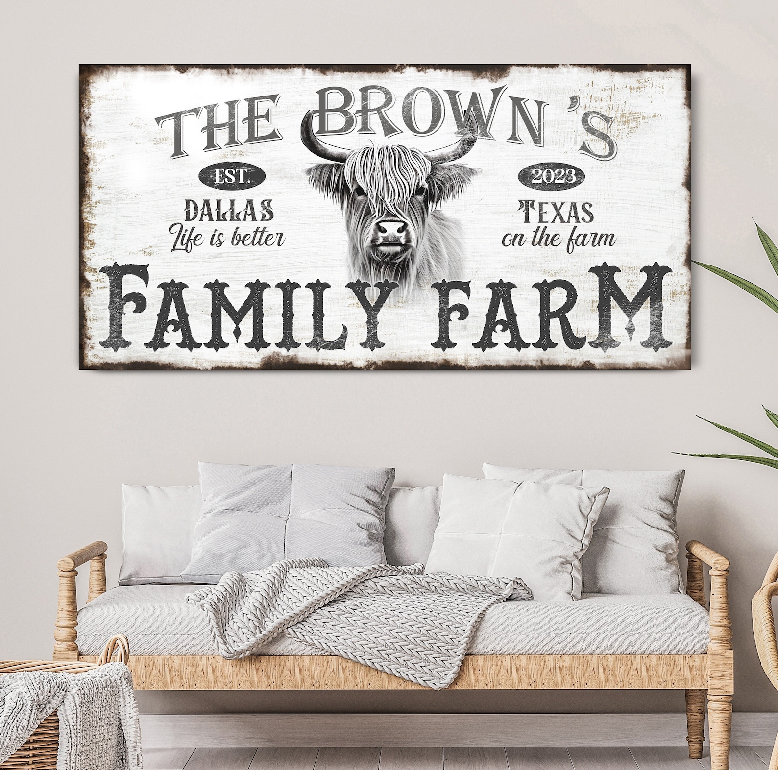 Personalized Family Farm Sign, Farmer Outdoor Decor, Father's Day Gifts ...