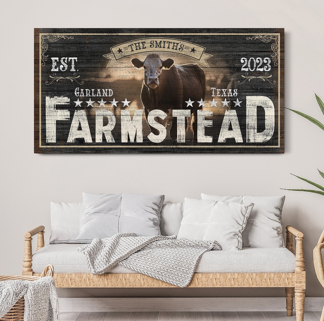 Personalized Farmhouse Sign, Custom Family Name Sign, Housewarming Gift ...