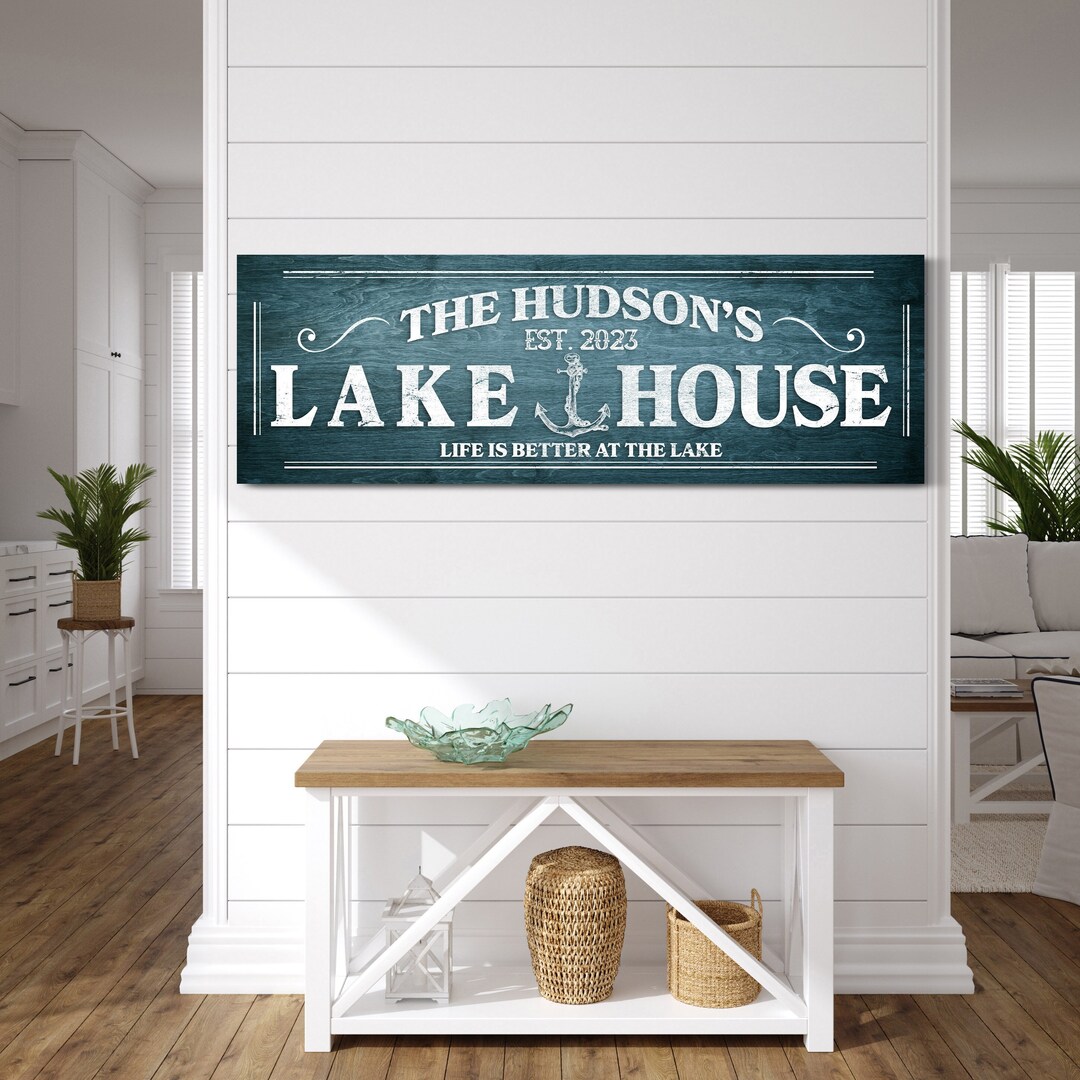 Personalized Lake House Sign Rustic Family Name Sign Cottage - Etsy