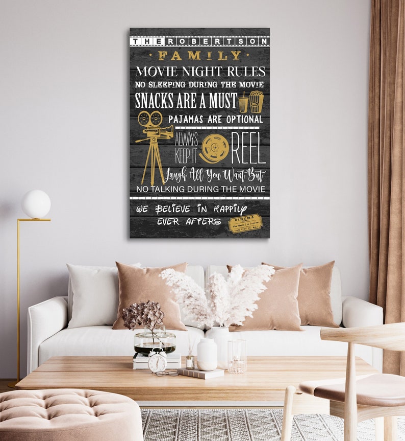 Theater Rules, Movie Night Rules Sign, Family Theater Rules Sign, Movie ...
