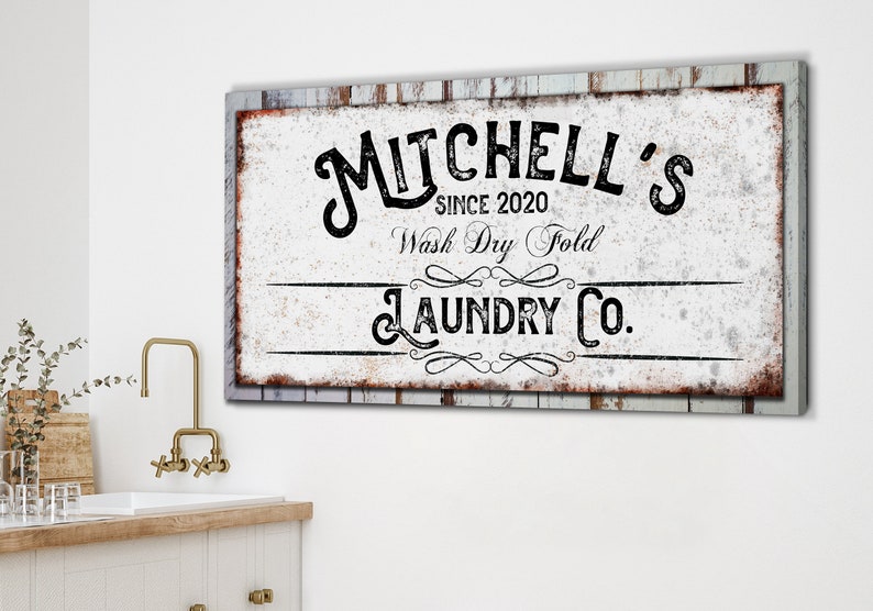 Laundry Room Sign Laundry Co Sign Personalized Huge Canvas - Etsy