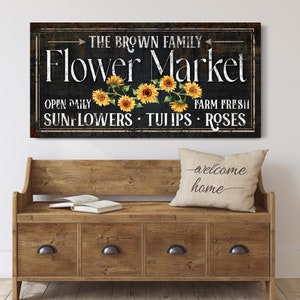 Personalized Flower Market Sign, Farmer & Gardener Gifts, Vintage ...