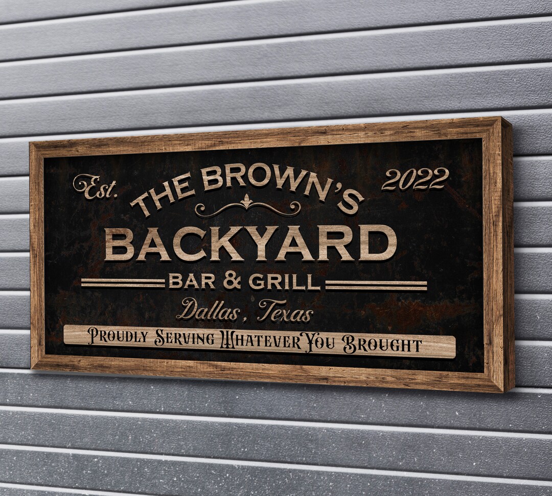 Custom Backyard Bar & Grill Sign Outdoor Grill Sign Backyard - Etsy Custom Backyard Bar & Grill Sign Outdoor Grill Sign Backyard - Etsy