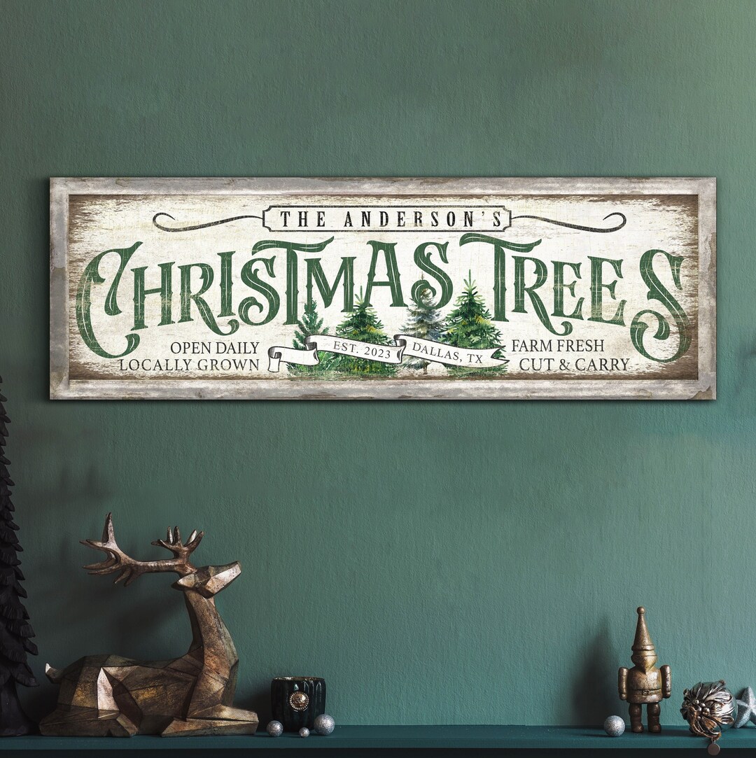 Personalized Christmas Trees Sign, Cut and Carry, Custom Christmas ...