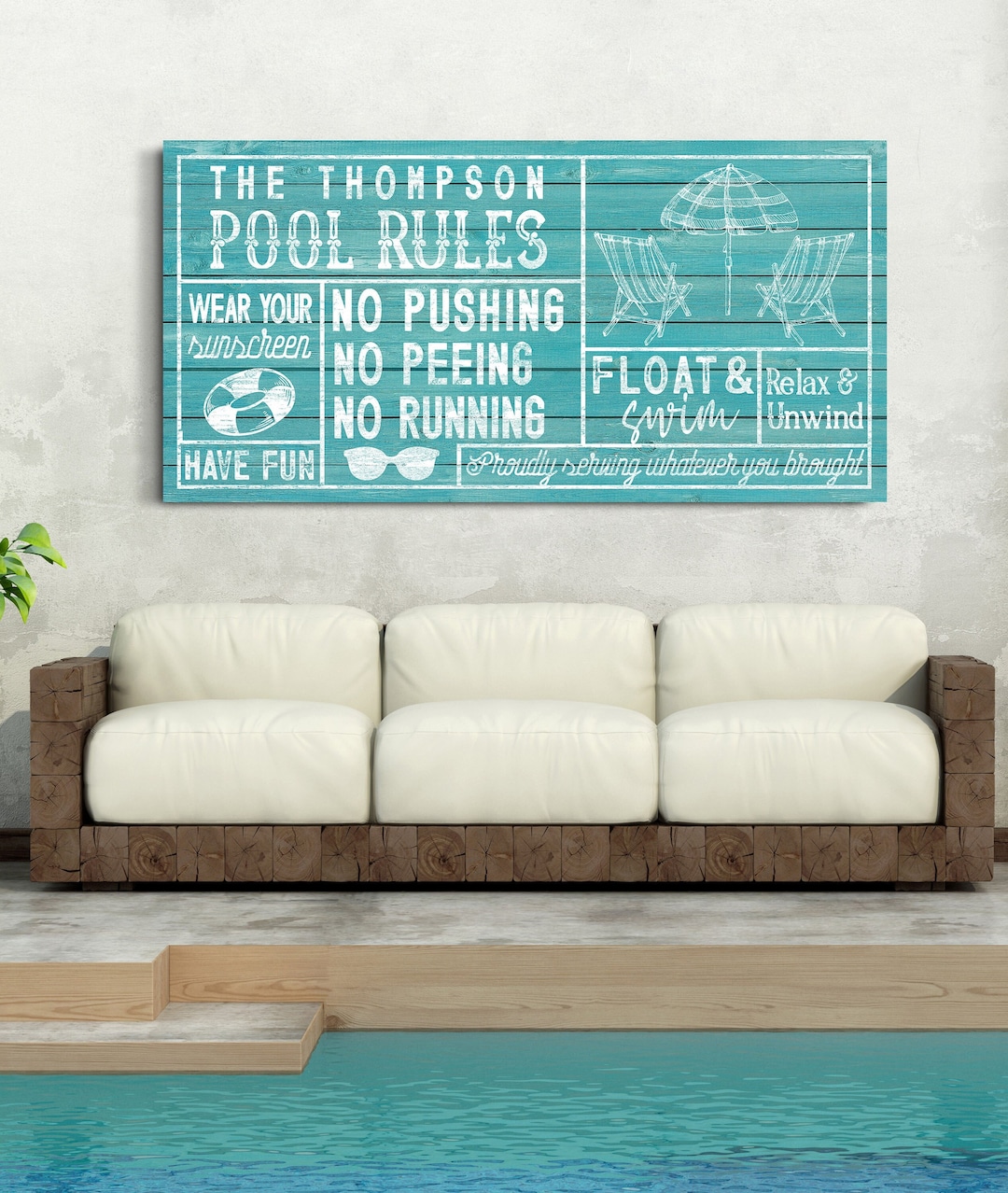 Personalized Pool Rules Sign, Swimming Pool Rules Sign, Backyard ...