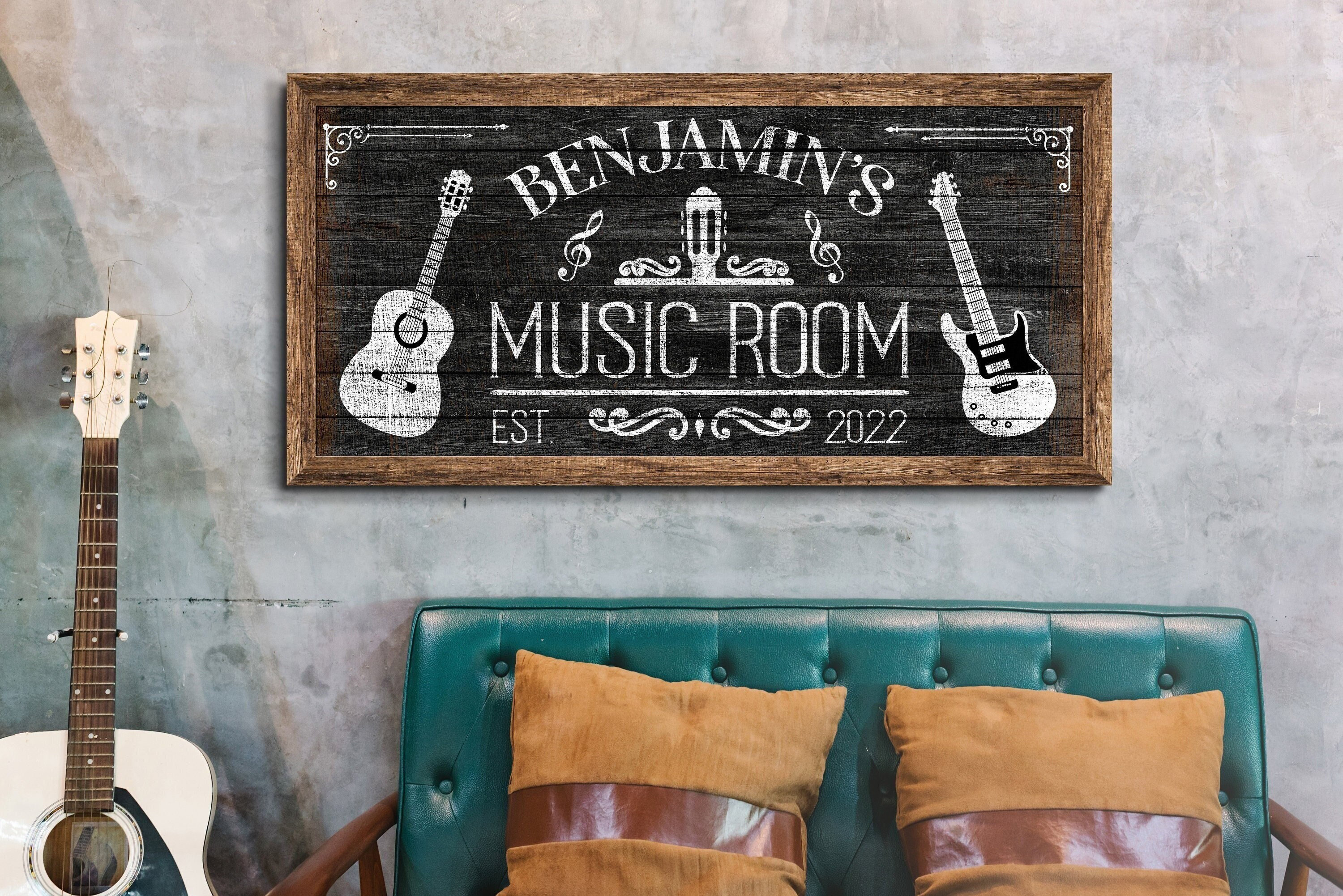 Personalized Music Room Sign, Custom Music Studio Signs, Gifts for Him ...