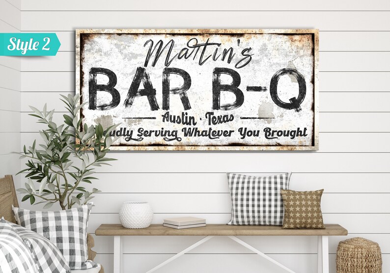 Personalized Bar & BBQ Sign Backyard Bar and Grill Sign - Etsy
