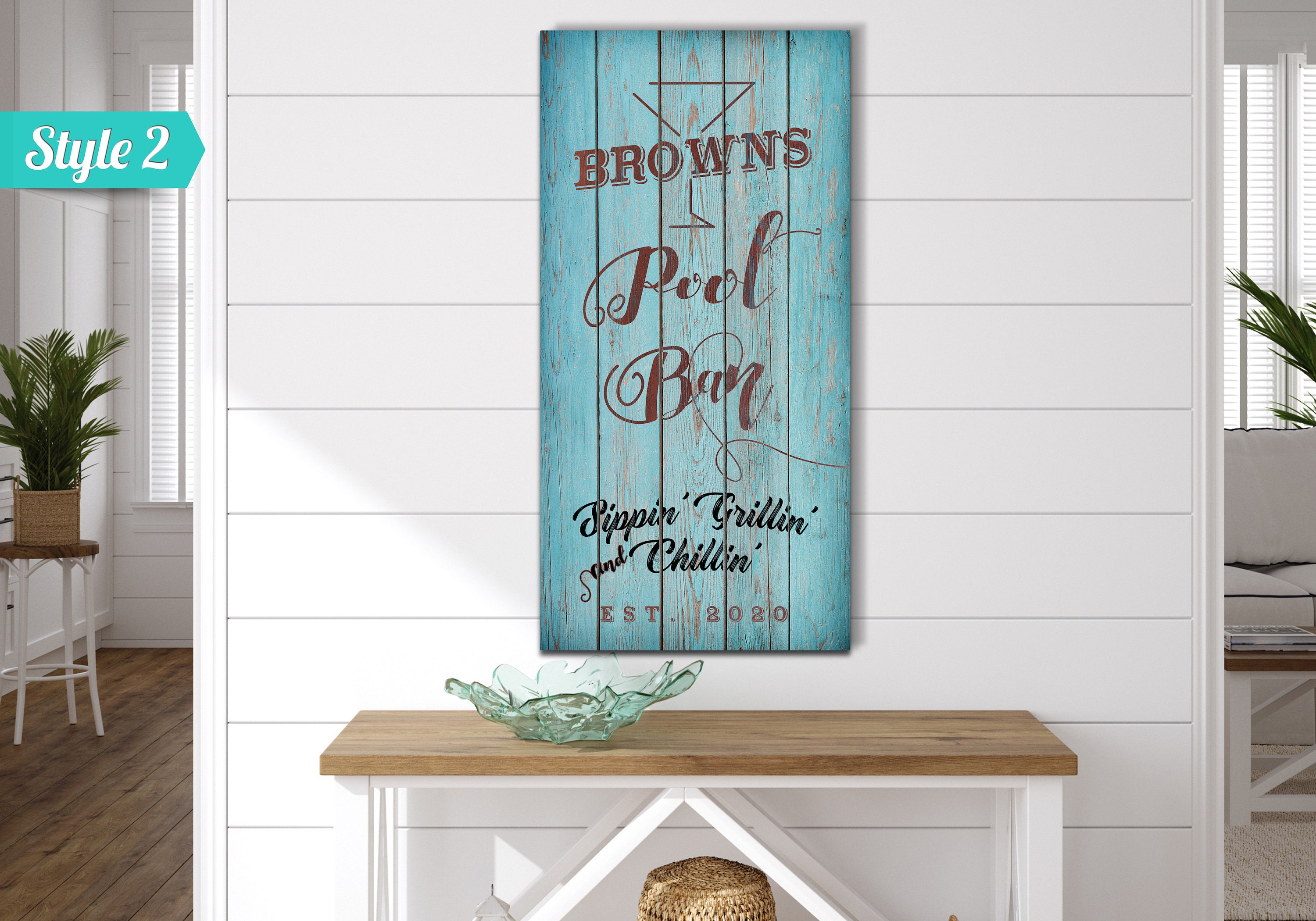 Custom Name Pool Bar Sign Wall Decor Last Name Bar Sign | Etsy