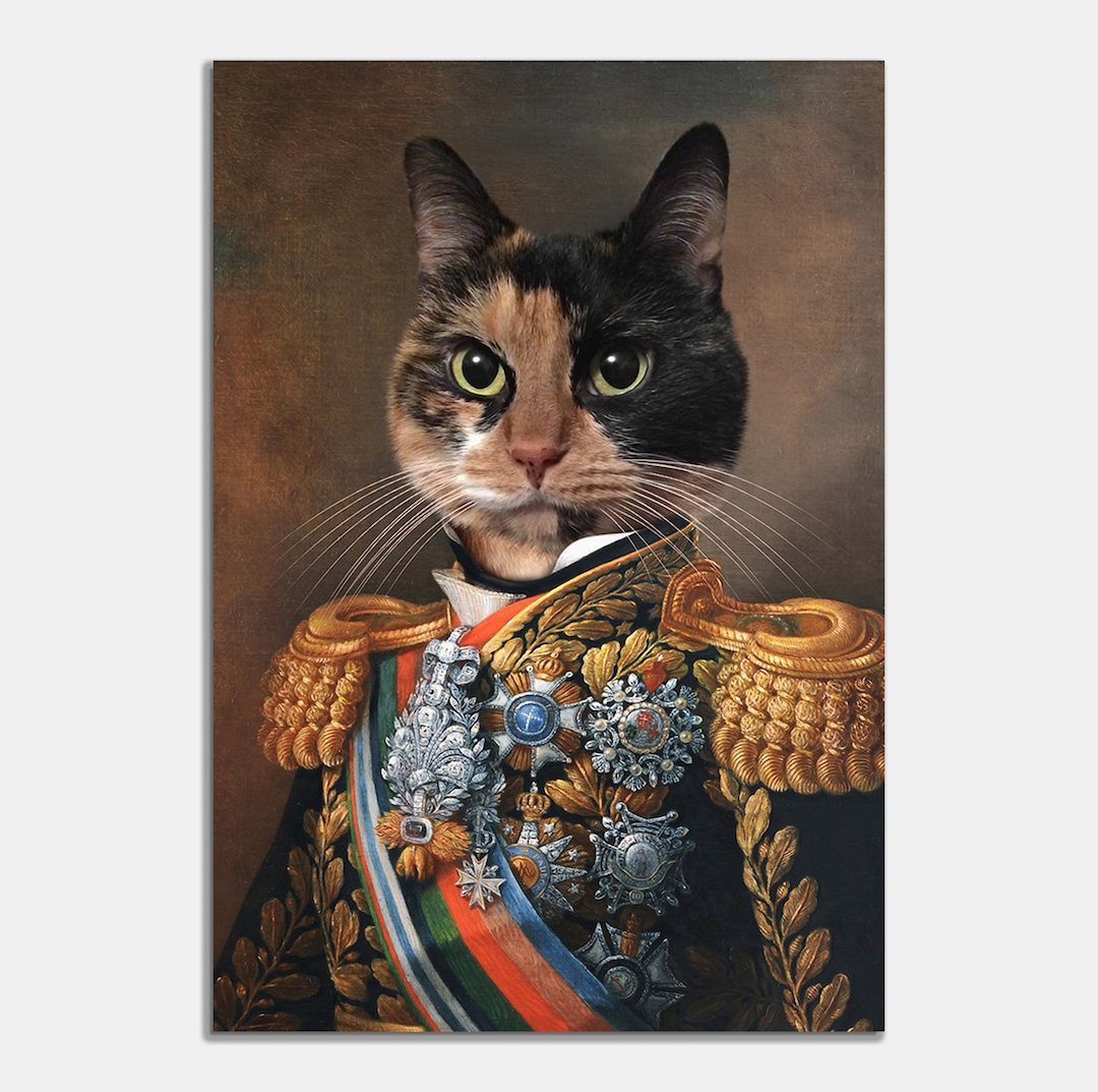 Custom Pet Portrait,pet Portrait,king Cat Portrait,custom Cat Art From ...